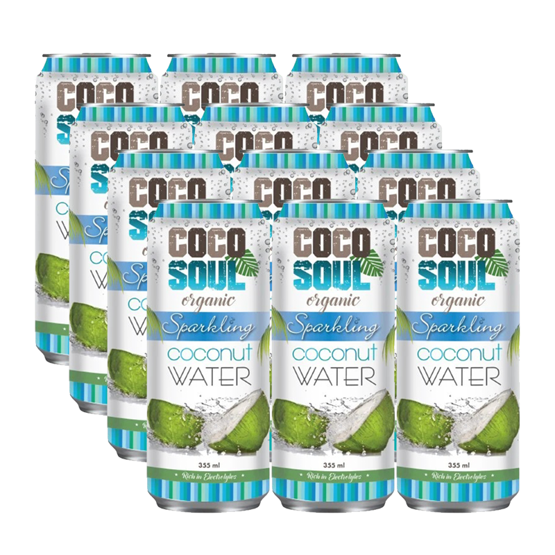 Coco Soul Organic Sparkling Coconut Water 355ml Can - 12 Pack Deal ...