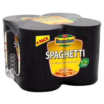 Branston Spaghetti in a Rich and Tasty Tomato Sauce 395g - 4 Pack ...